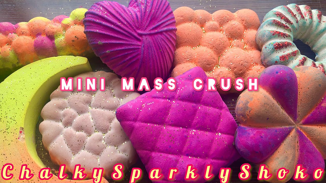 チョークASMR/ Big Shapes Mini Mass Crush🩷Variety🧡Crunchy Crispy Powdery Gym ...