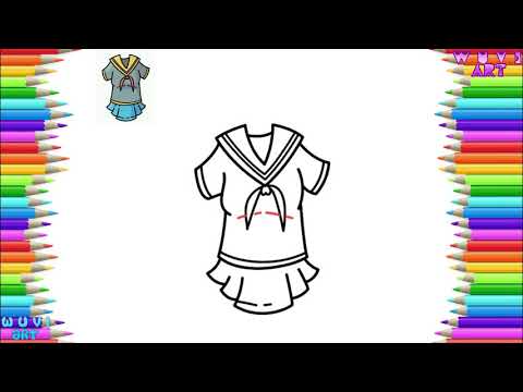 How to Draw School Uniform - Dress Up Easy Drawing Lesson Tutorial ...