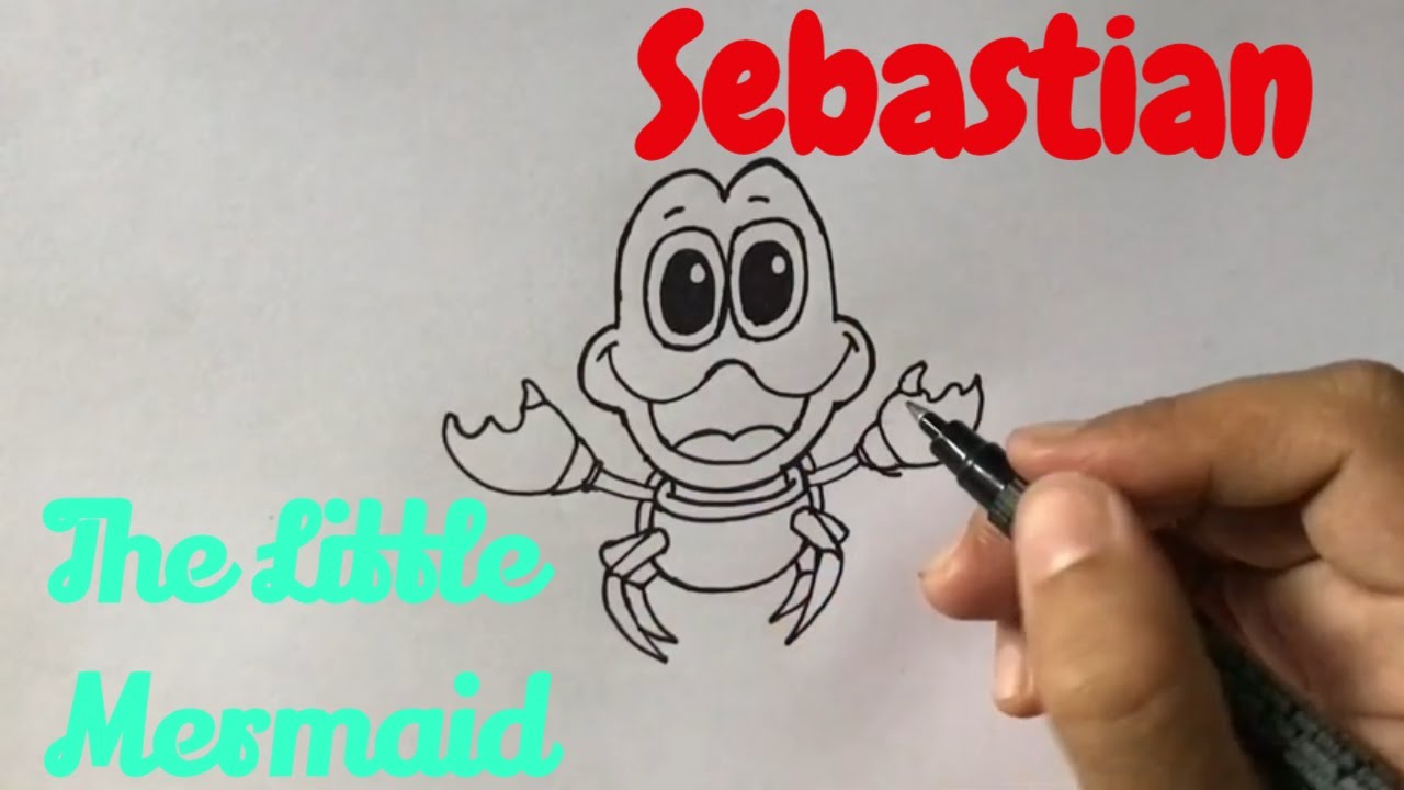How to draw Sebastian from The Little Mermaid Easy - YouTube