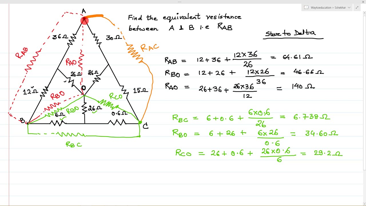 Easy Explanation of Star delta conversion| with Example - YouTube