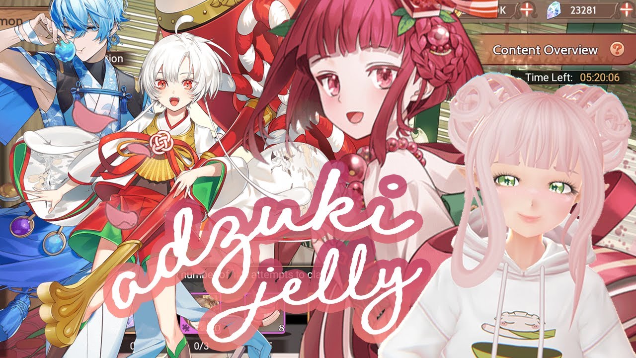 [food fantasy] adzuki jelly summons + anzu ame, kirimochi encore party ...