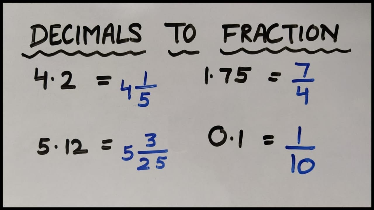 Decimals To Fractions YouTube Decimals To Fractions YouTube