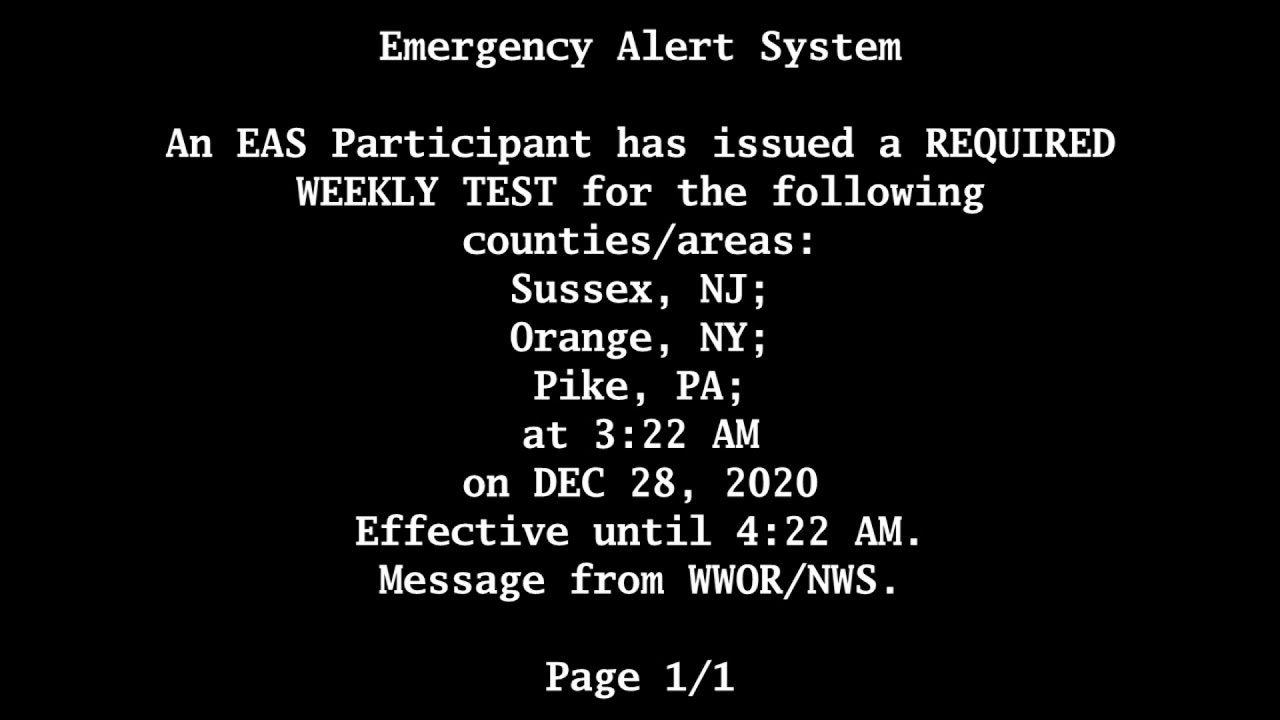 EAS RWT (VOLUME WARNING) - YouTube