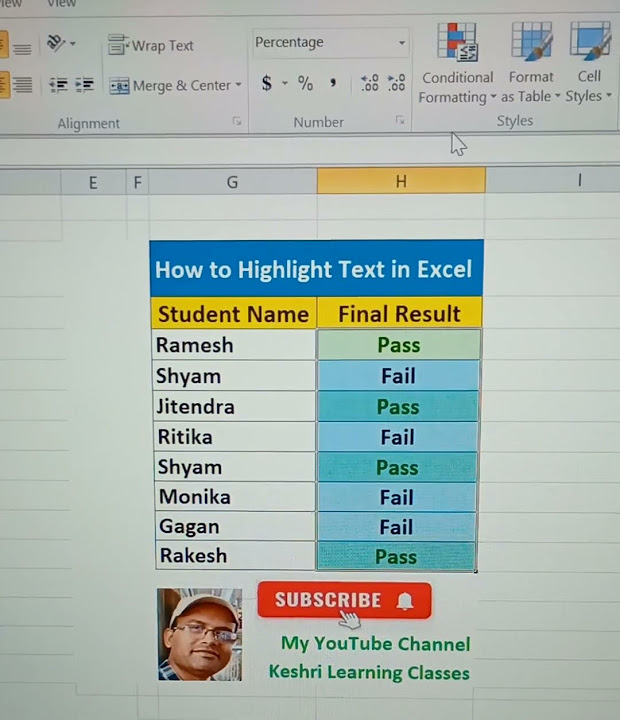 Excel में किसी भी Text को कैसे Highlight करें। How to highlight any ...
