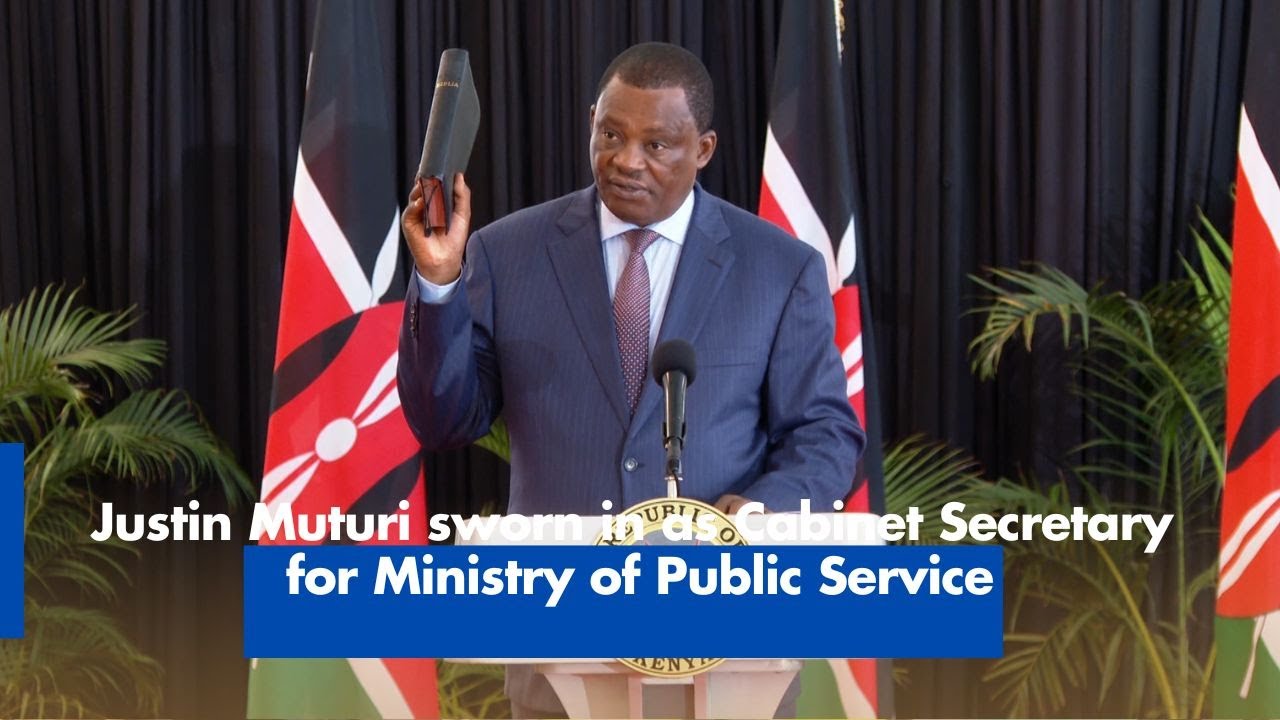 Justin Muturi sworn in as Cabinet Secretary for Ministry of Public ...