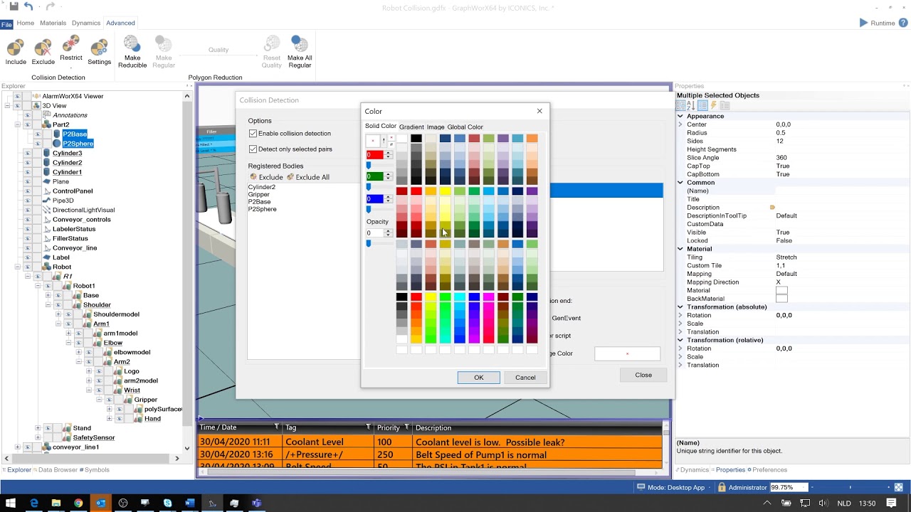 Iconics GraphWorx 3D Graphic 9 Collision Detection - YouTube
