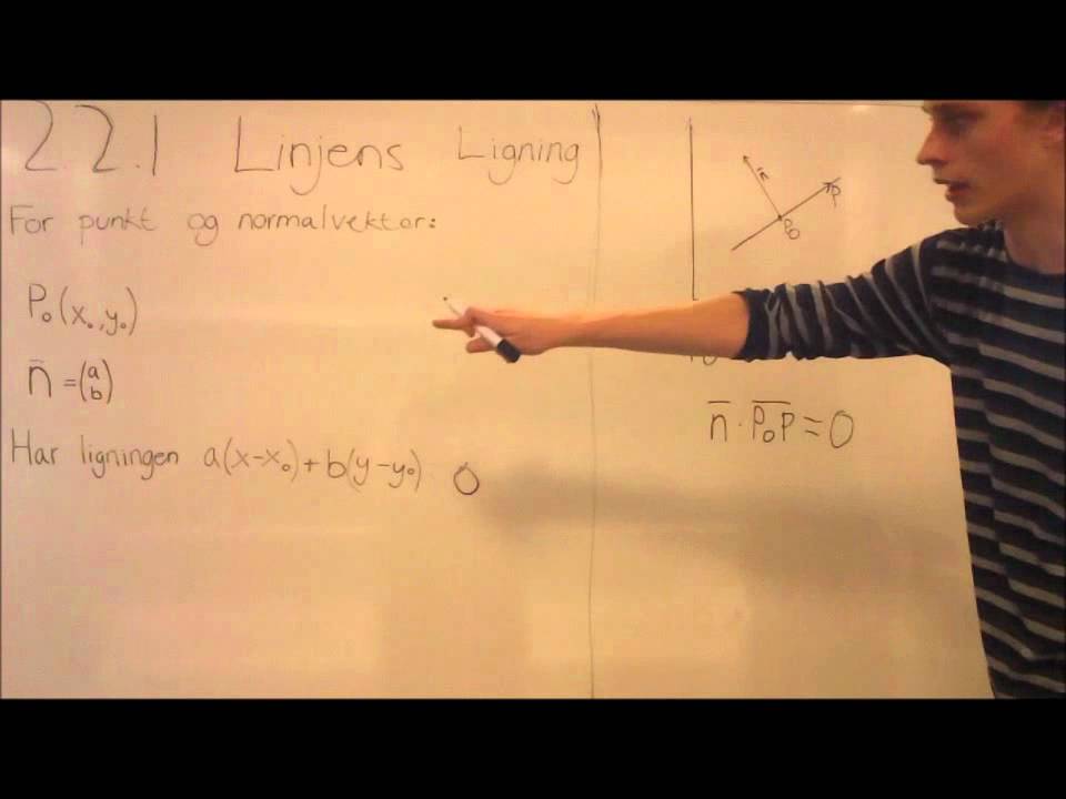 Video Matematik Linjens ligning givet et punkt og en normalvektor - YouTube