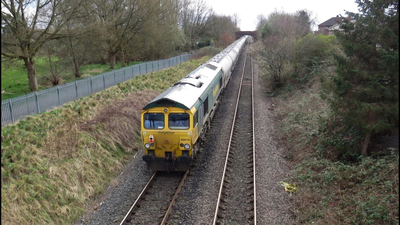 Freightliner Class 66 No's. 66606 + 66602 TnT 66616 on 6K99 on 14.03.20 ...