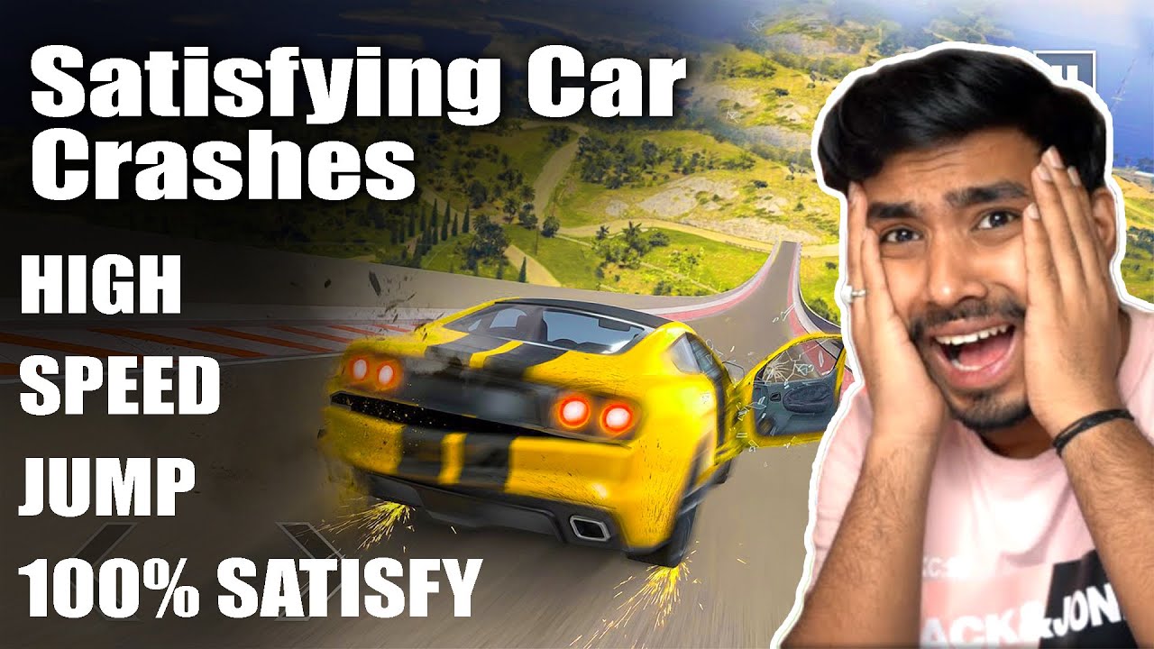 Car Crushes Satisfying Game | High Speed Jump - BeamNG Drive | Techno ...