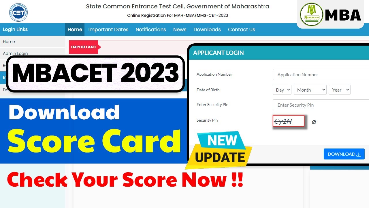 MAH MBA CET 2023 - Score card Out !! | Check Your Score | Latest Update ...