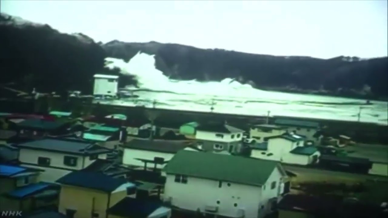 Tsunami Crashes Into Taro, Miyako City 3.11 [Extended/Zoomed Out] (Low ...