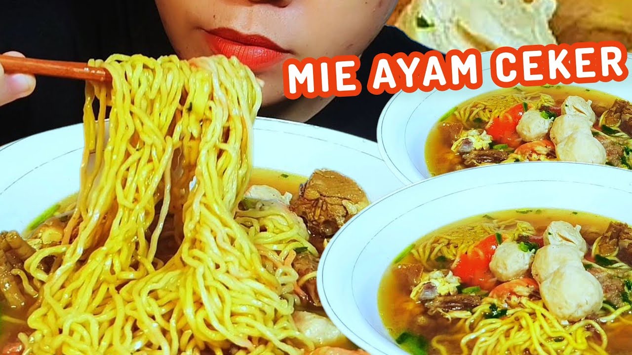 CEKERAN MIE AYAM MANTAP JIWA, Mukbang Mie Ayam Bakso Ceker, Kenyang Dan ...