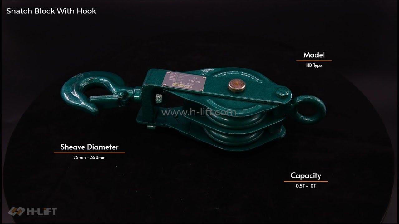 H-Lift Double Sheave Snatch Block with Eye or Hook - YouTube