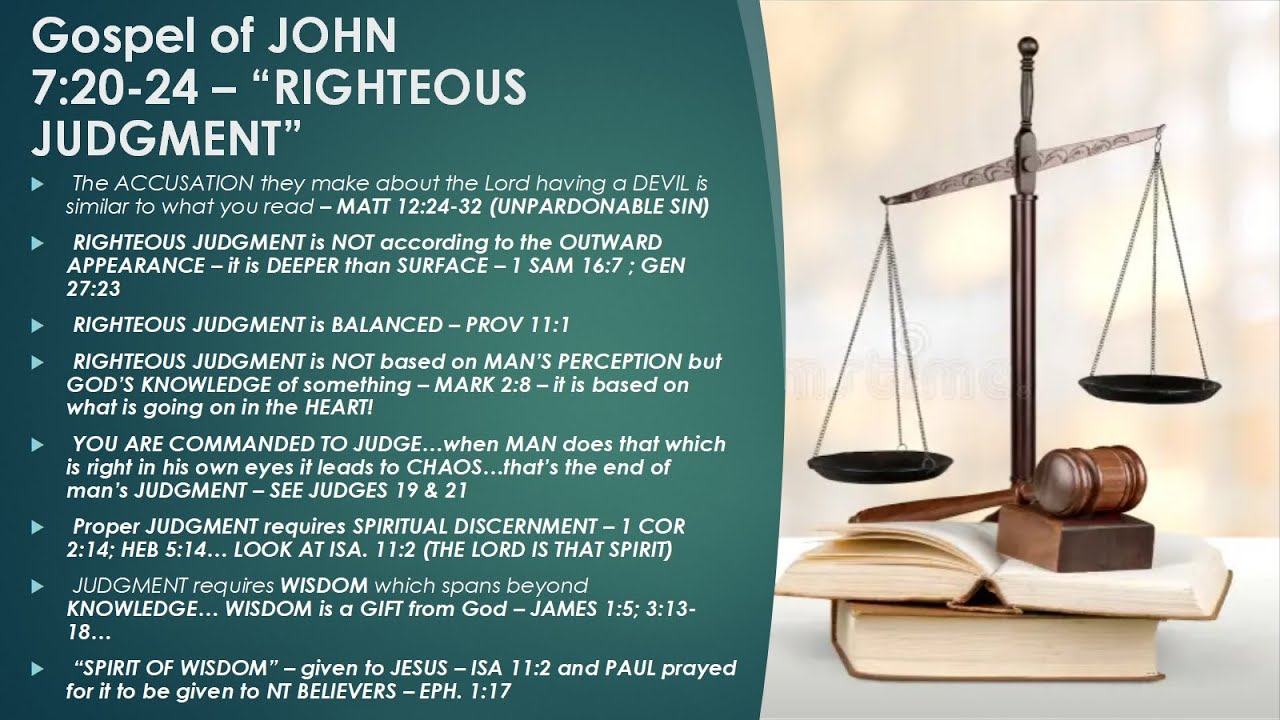 Righteous Judgment & The Rulers - Gospel of John 7:20-26 - YouTube