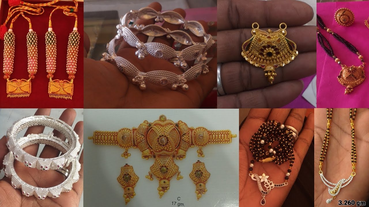 latest gold chik set design| silver Nogari design| gold mangalsutra ...