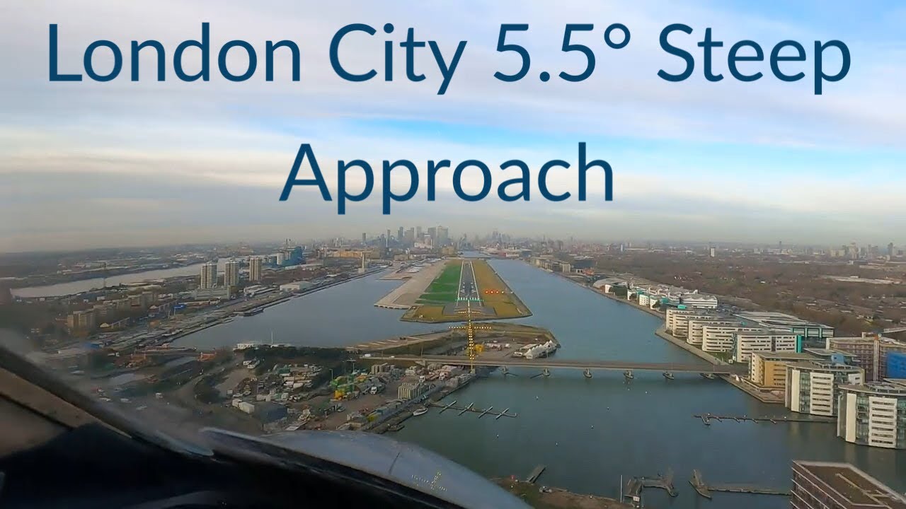 STEEP APPROACH London City Airport Arrival RWY 27 / Cessna Sovereign ...