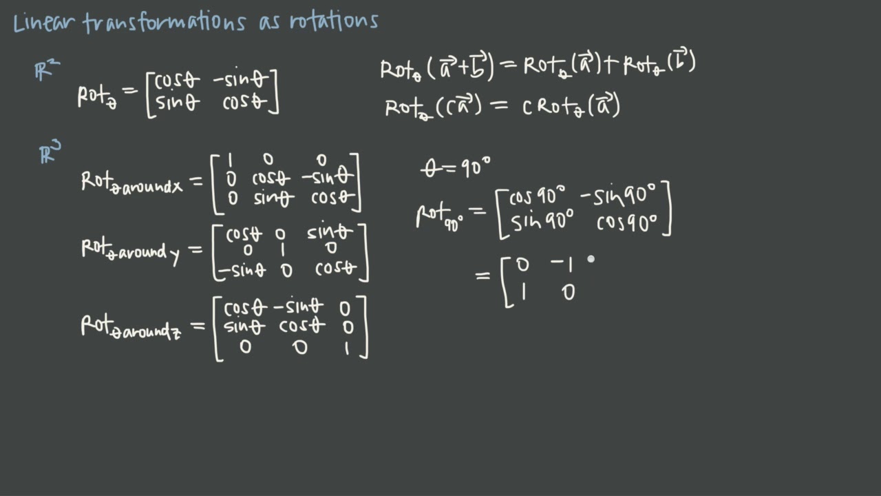 47 Linear transformations as rotations #math #linear #algebra - YouTube