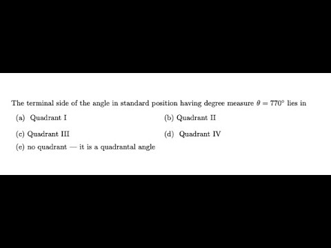 [Math] The terminal side of the angle in standard position having ...