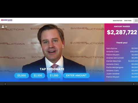 Justin Swisher Hosts a Live Auction and Paddle Raise on a Live ...