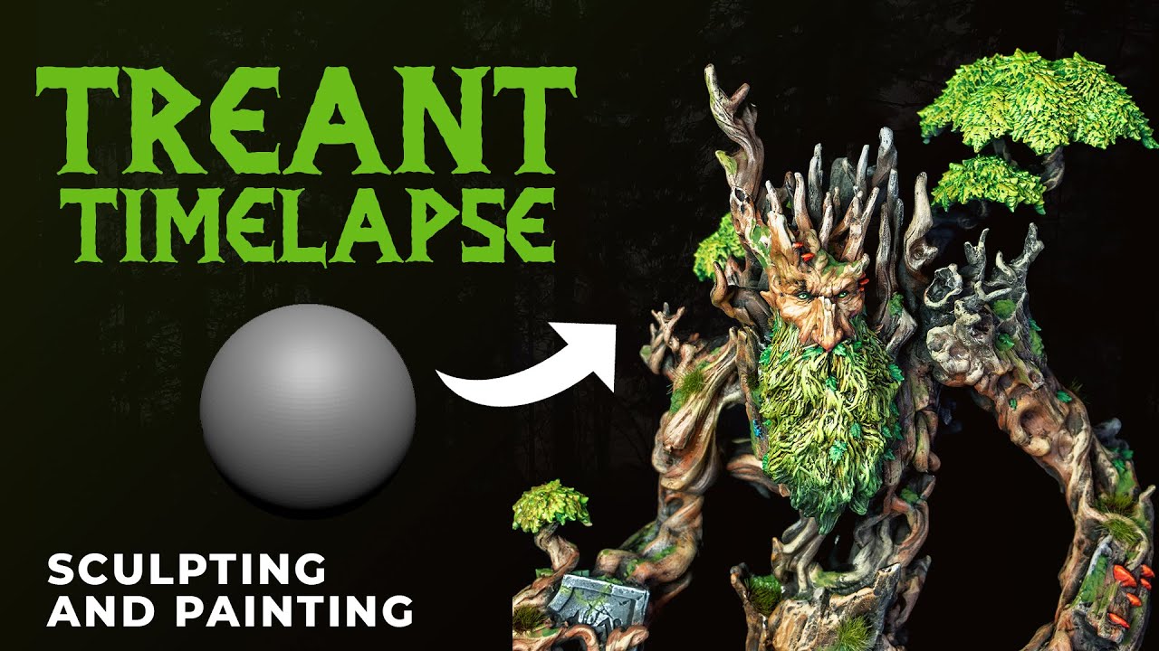 TREANT TIMELAPSE - 3D Sculpting and Painting - YouTube