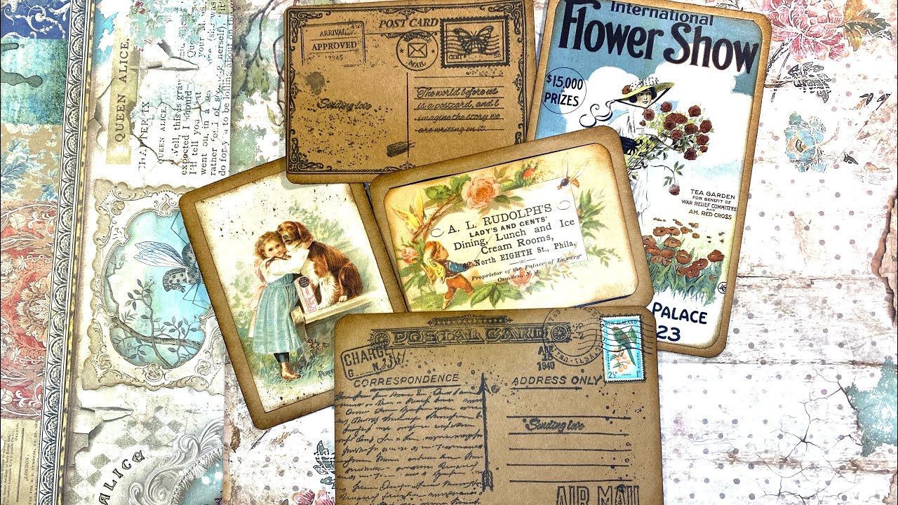 Craft With Me - Vintage Postcards - YouTube