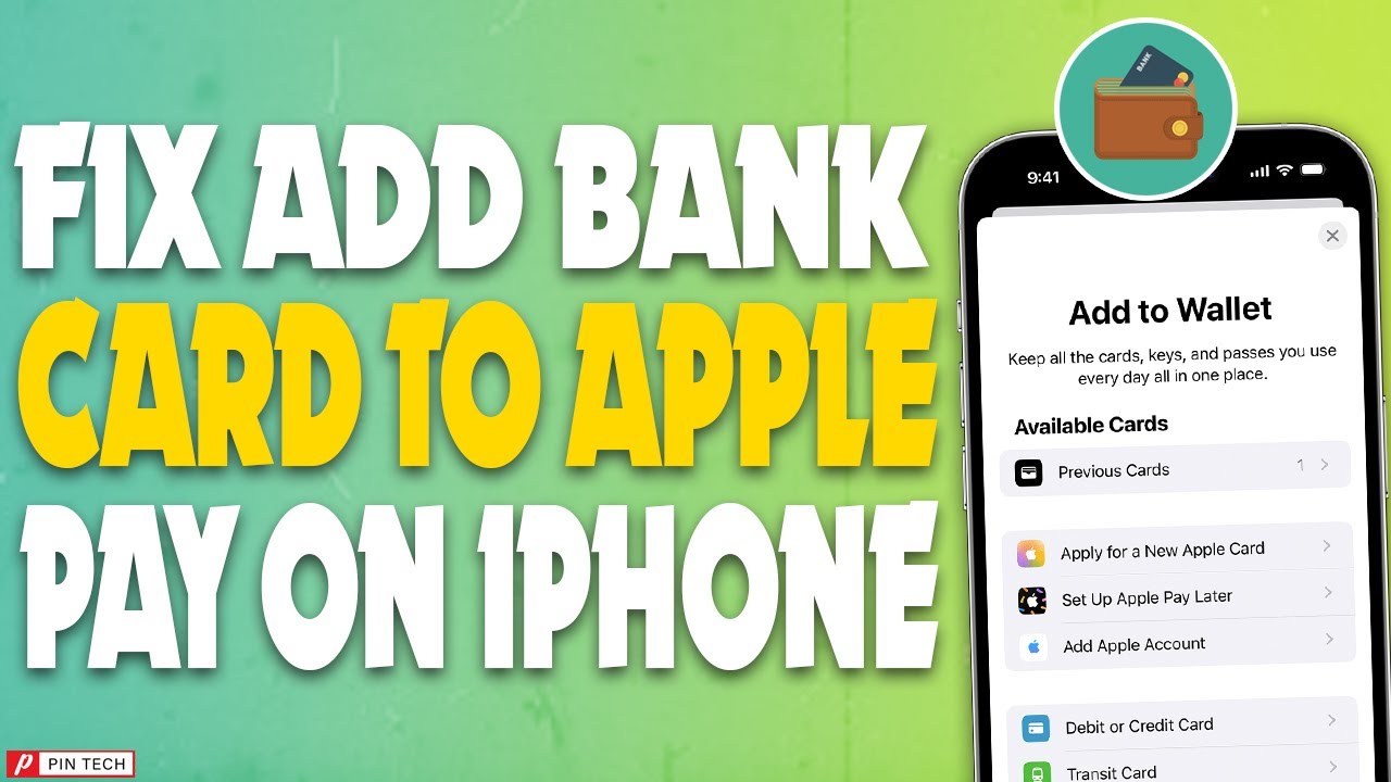 how to fix add bank card to apple pay on iPhone | PIN TECH | - YouTube