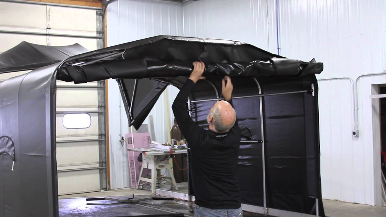 Opening the rear door of your SnoCaps Trailer Enclosure - YouTube