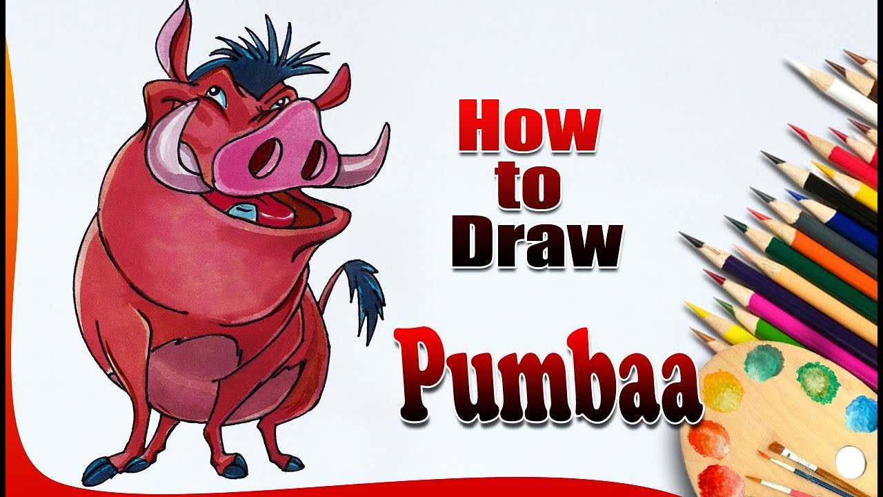 How to draw Pumbaa | The Lion King drawing | Easy drawing - YouTube
