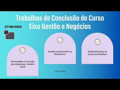 Trabalhos de Conclusão de Curso Eixo Gestão e Negócios - YouTube