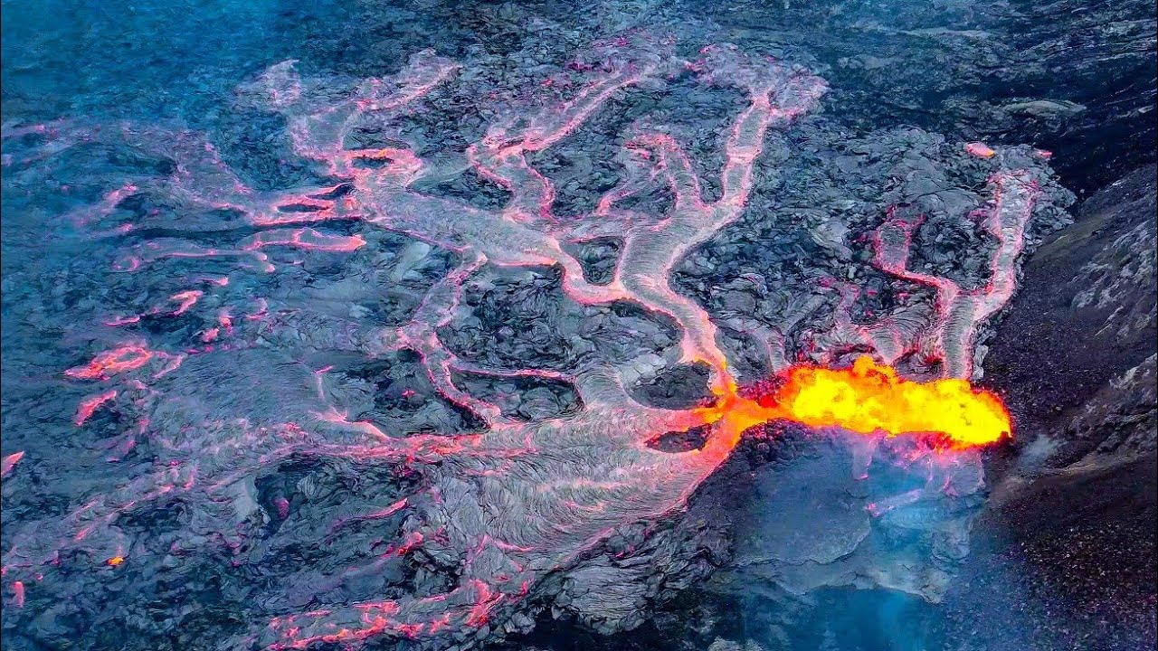 LAVA IS BURSTING FROM 5 VENTS! UNCUT 17 min DRONE FLIGHT OVER THE ...