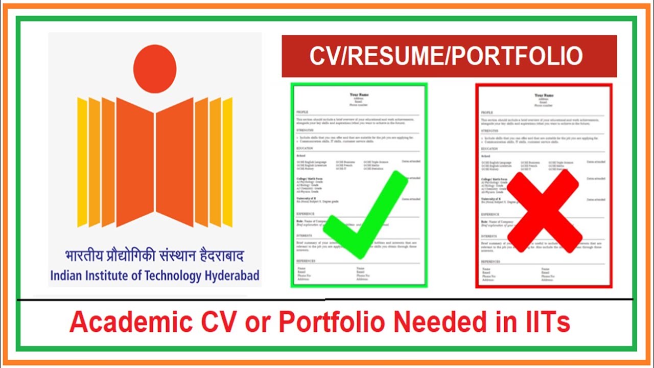 How to write Portfolio/CV for IIT Hyderabad | Best Strategy to enter ...