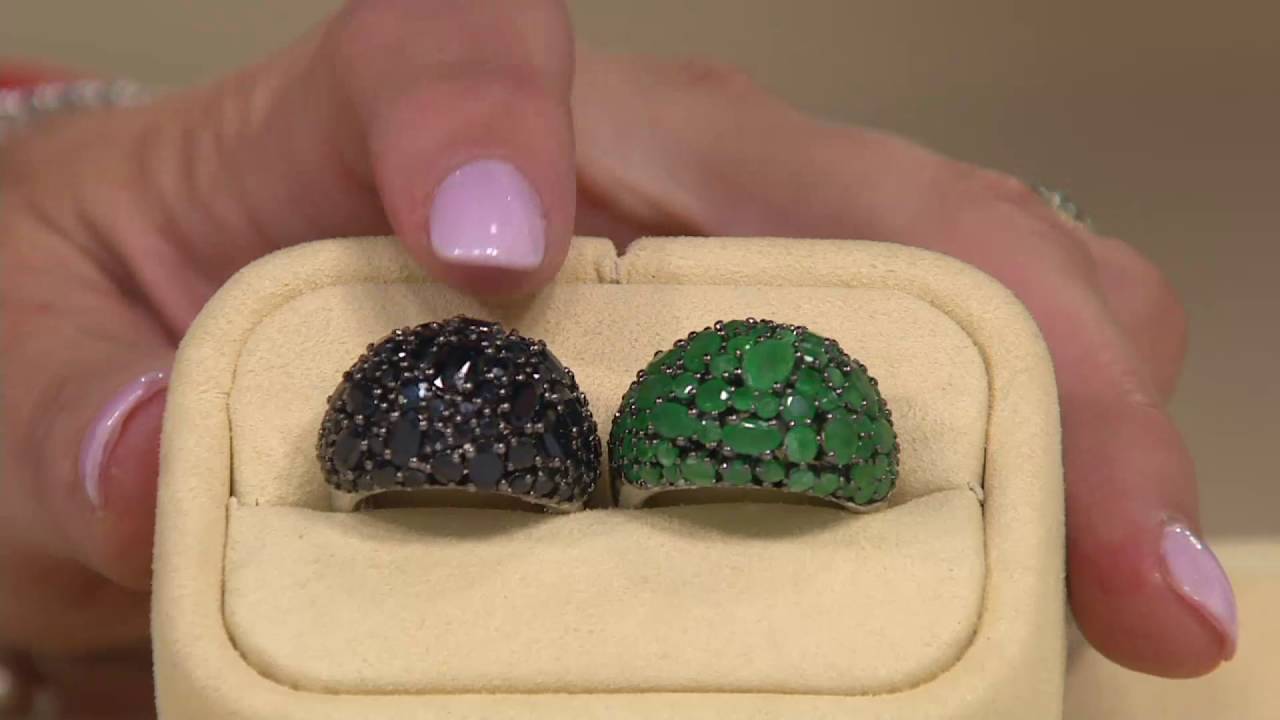 Ruby, Emerald or Sapphire Bold Sterling Silver Ring or Cuff on QVC ...