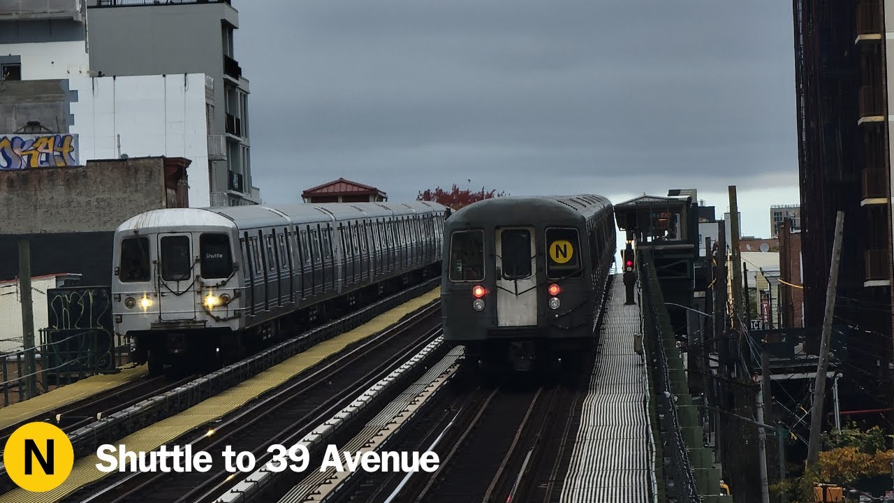 MTA (N) Shuttle Train Ending/Beginning At 39 Avenue-Dutch Kills - YouTube