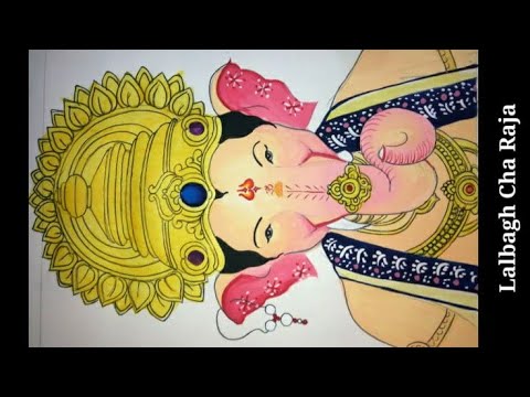 Ganesh chaturthi special Beautiful Drawing and painting of Lalbagh cha ...
