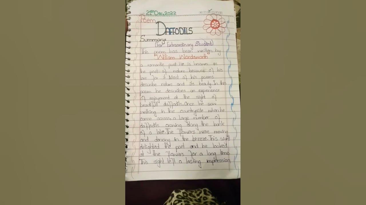 how-to-write-poem-daffodils-summary-class-9th-youtube