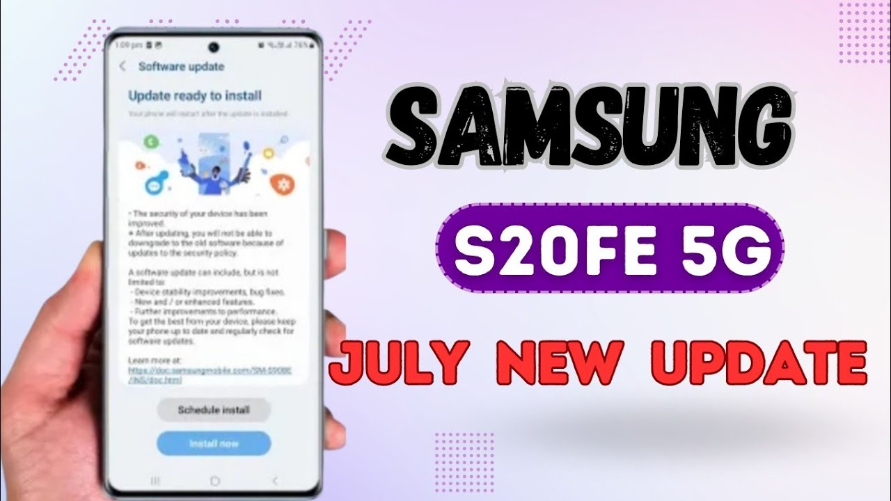 Samsung S20 FE 5G July Software update 2023 - YouTube