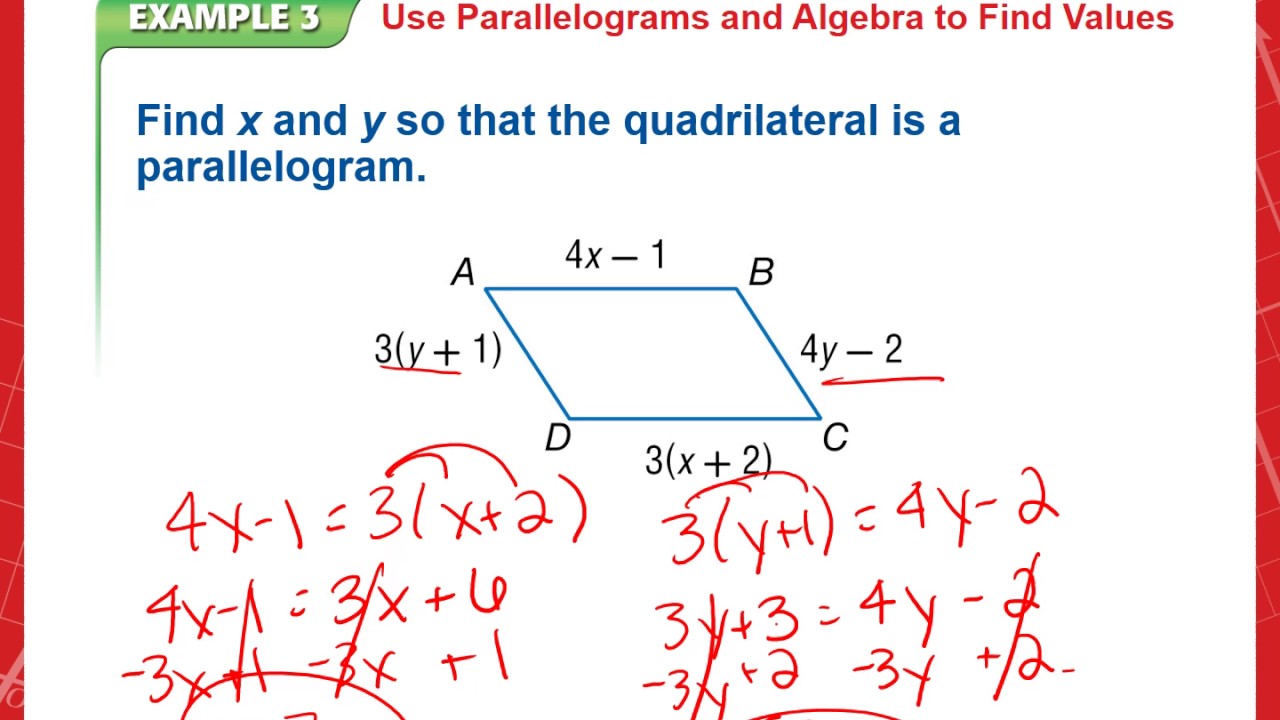 6.3 Tests for Parallelograms - YouTube