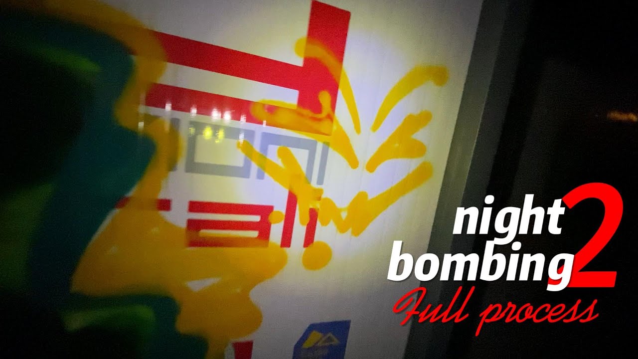 -Guts- Late night graffiti bombing #2 FULL PROCESS - YouTube