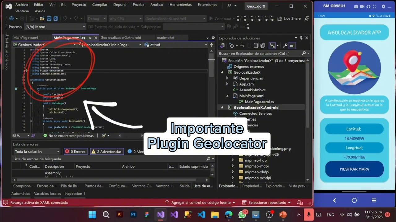Plugin Geolocator en Xamarin.Forms APLICACION DE GPS #5 - YouTube