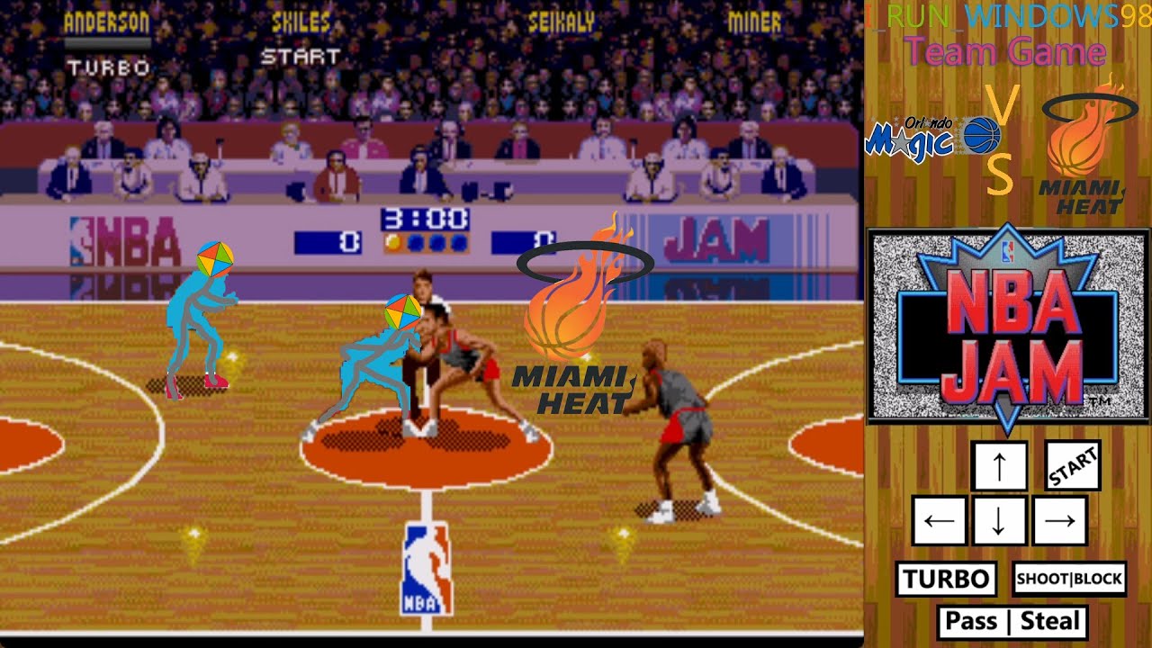 Orlando Magic V Miami Heat | NBA Jam 1994 | Game 3/27 - YouTube