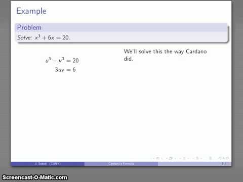 Solving Cubic Equations using Cardano's Rule - YouTube