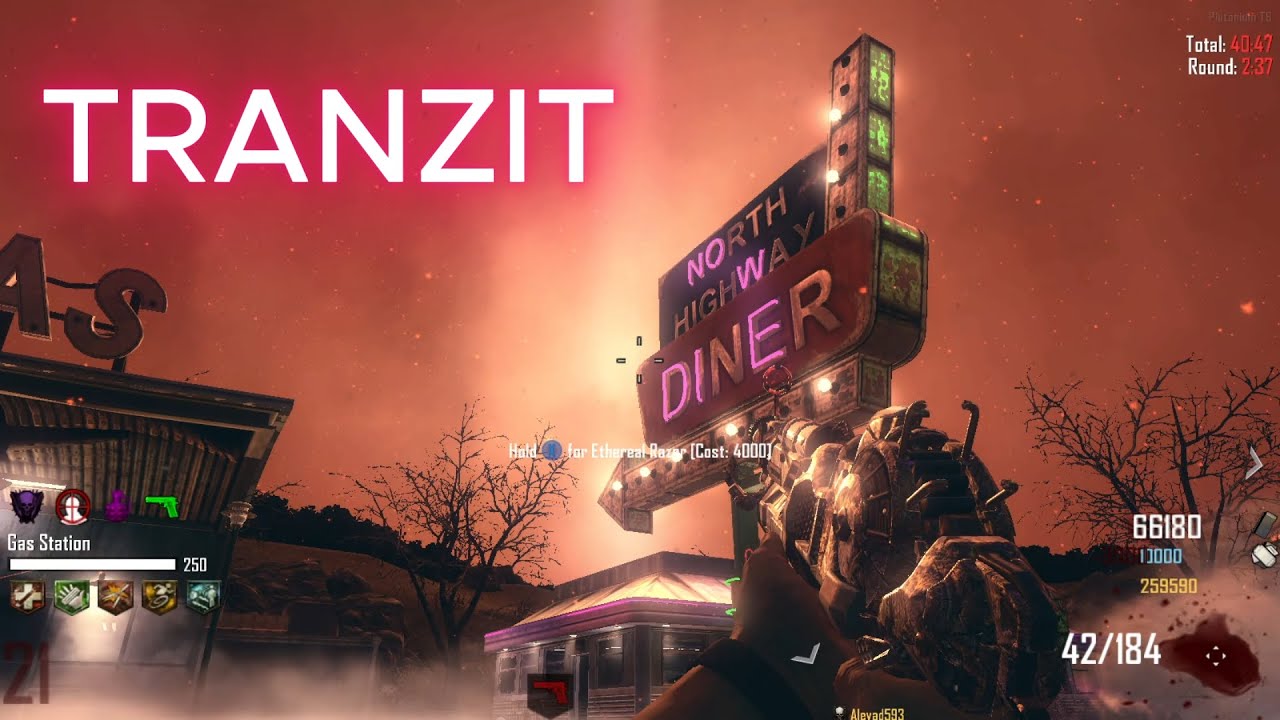 Playing Black Ops 2 Tranzit Zombies Modded Diner Map - YouTube
