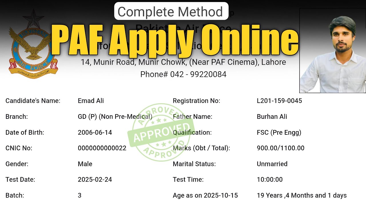How To Apply Online For Pakistan Air Force Jobs? || PAF Online ...
