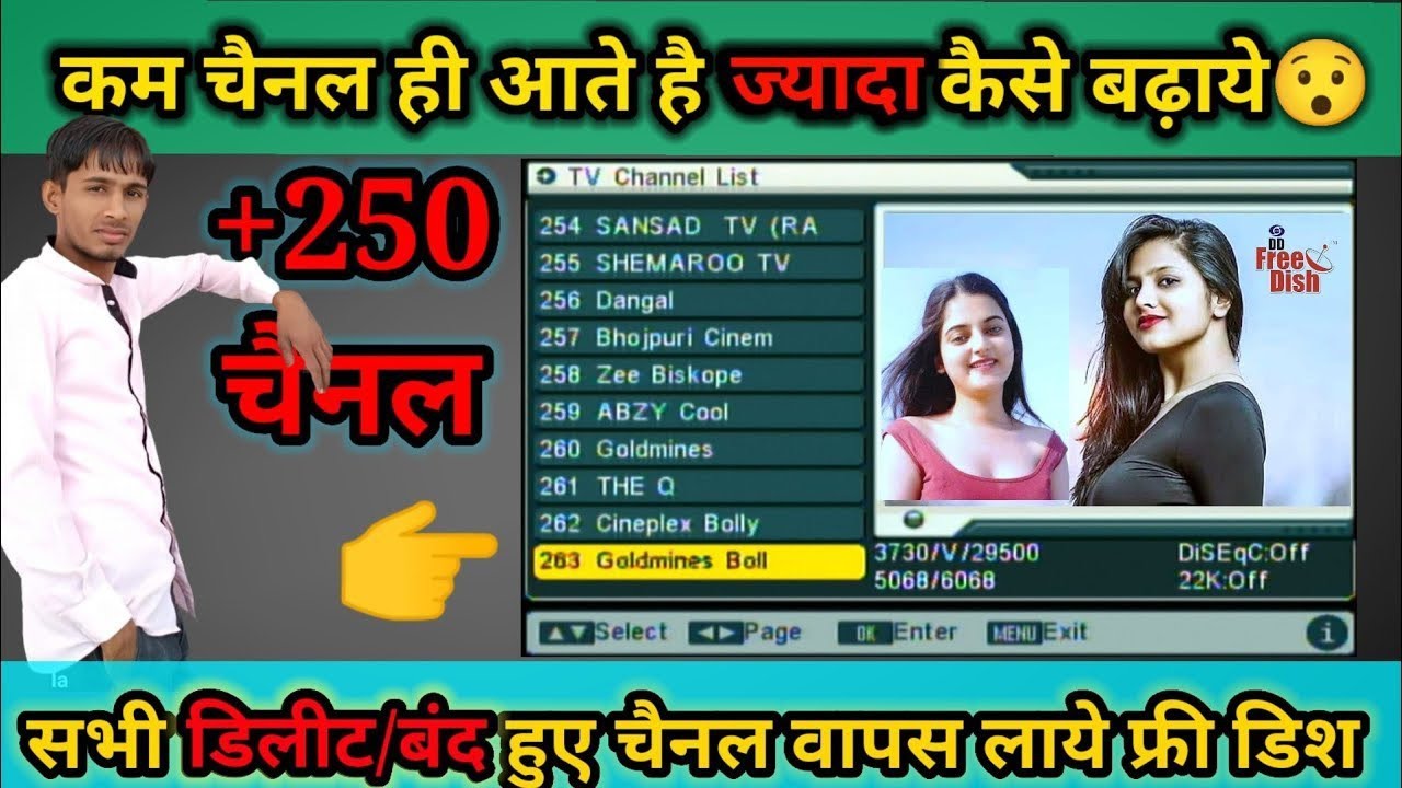 How to add all channel on DD free Dish || DD free Dish per sabhi delete ...