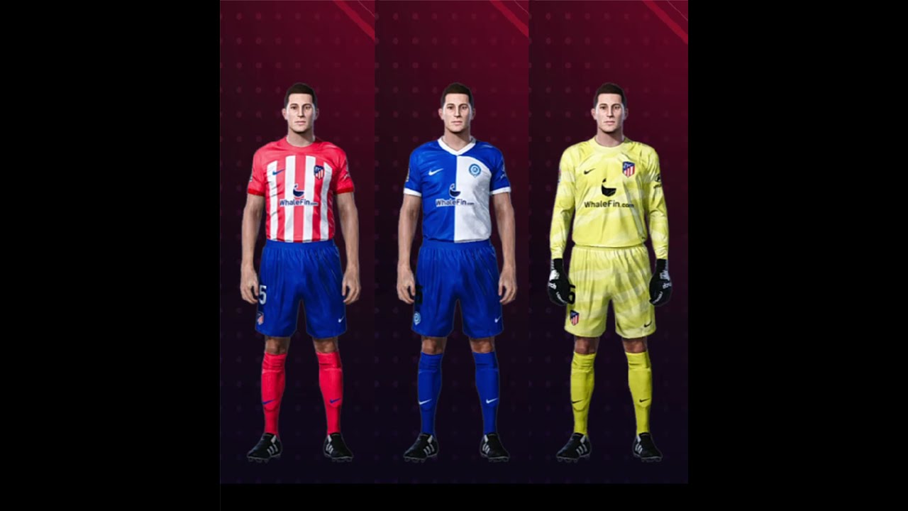 ATLETICO MADRID KIT PACK 2023/2024 FOR PES 2021(SIDER & CPK) - YouTube