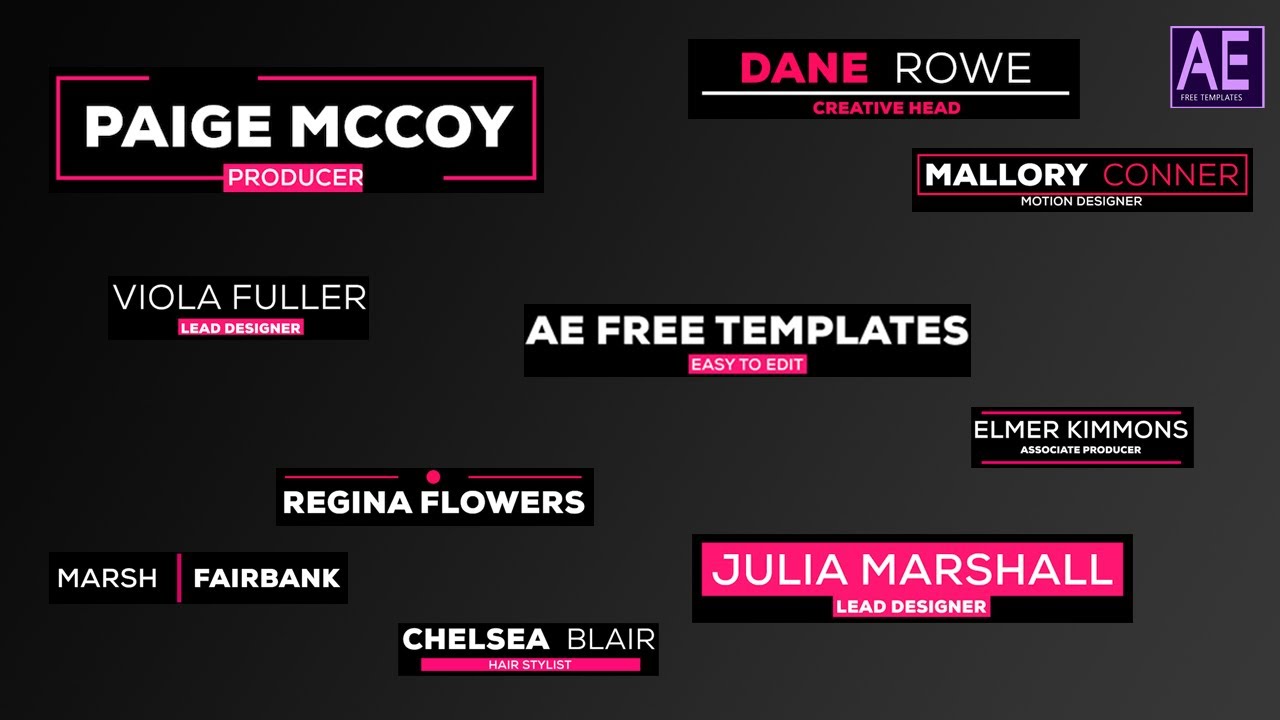 Free - Top 20 Modern Lower Thirds | Free download After Effects ...