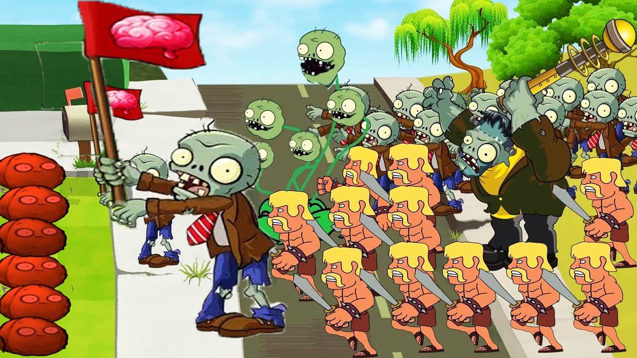 Plant Vs Zombies Free: Survival Night Primal Wall-nut vs Zombies - YouTube