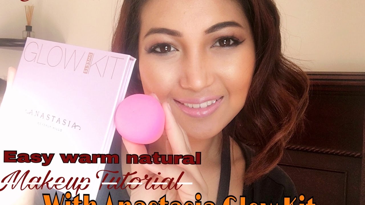 Natural glow makeup tutorial | How to use Anastasia glow kid | Khmer ...
