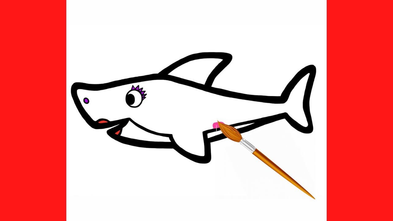 How to Draw a Pink Mommy Shark Step by Step | Easy and Fun Drawing ...