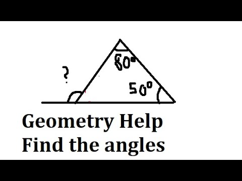 Geometry Help: Find the angle outside the triangle with 2 angles inside ...